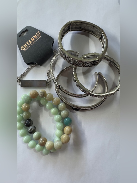 Shyanne | Jewelry | Shyanne Silvertone Bangle Stack With Mint And ...